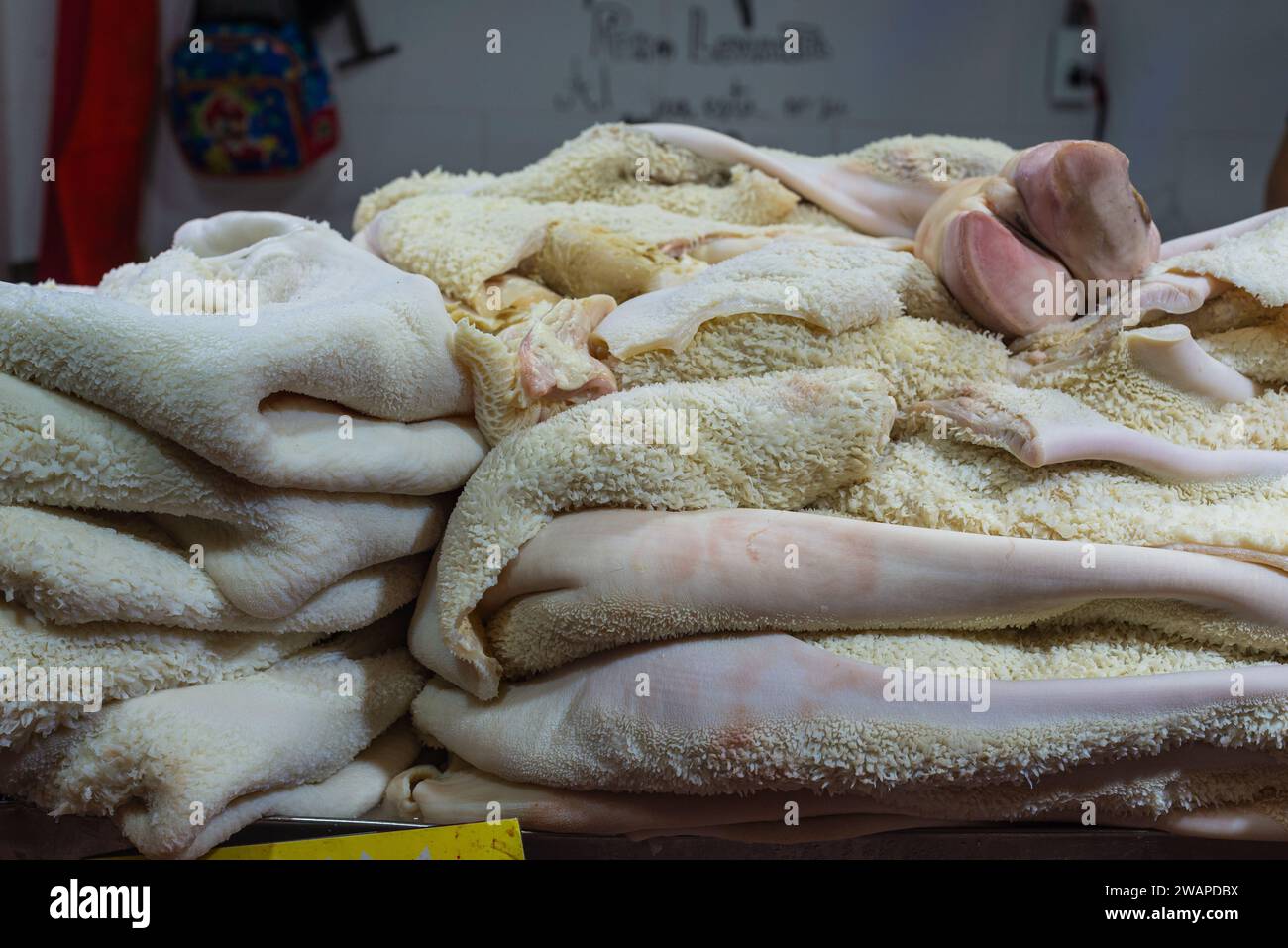 Cow belly stall for the preparation of menudo Stock Photo - Alamy