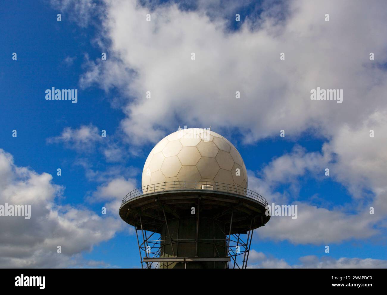 The air traffic radar sphere, aka golfballs, on Titterstone Clee Hill ...