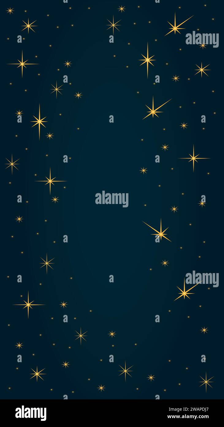 Abstract golden star sky vertical background vector illustration Stock ...