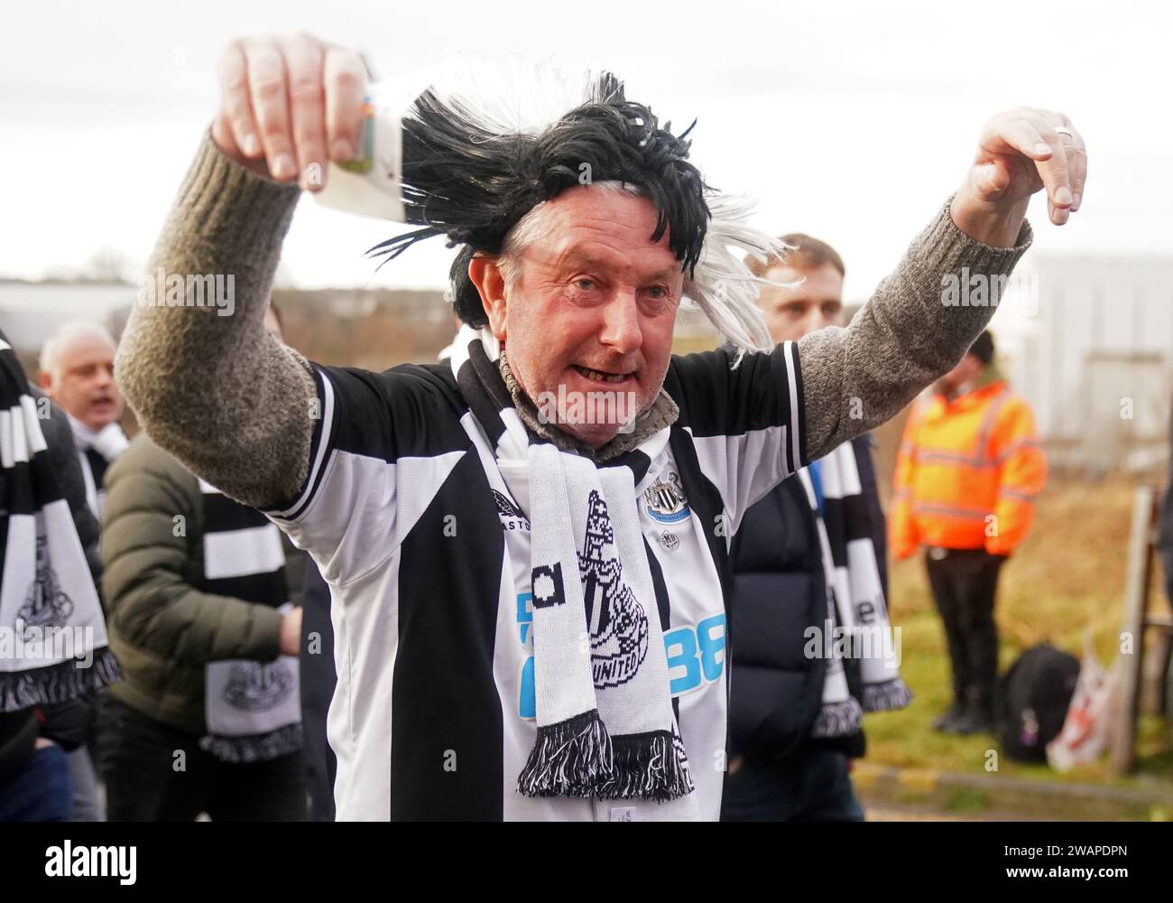 Newcastle fans arrive ahead of the Emirates FA Cup Third Round match ...
