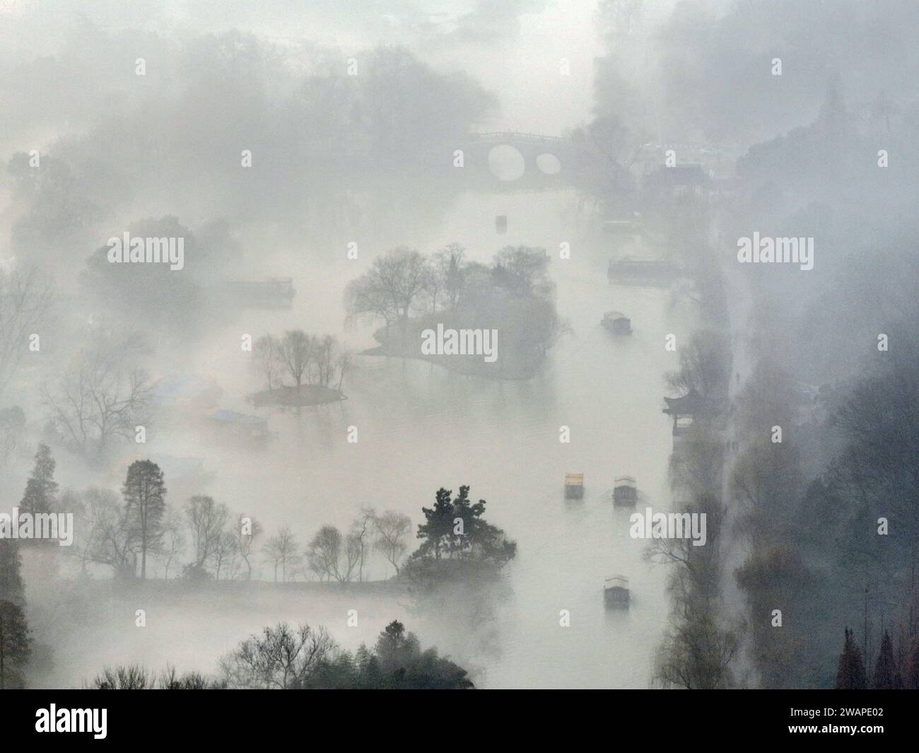 Yangzhou. 6th Jan, 2024. This aerial photo taken on Jan. 6, 2024 shows ...