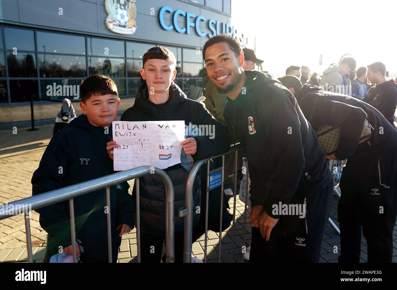 Coventry City's Milan van Ewijk arrives for the Emirates FA Cup Third ...