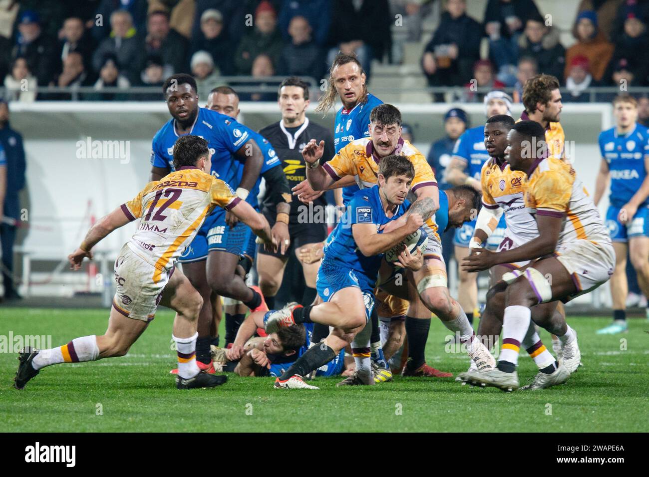 Vannes, France. 05th Jan, 2024. Jules Le Bail of Vannes during the ...