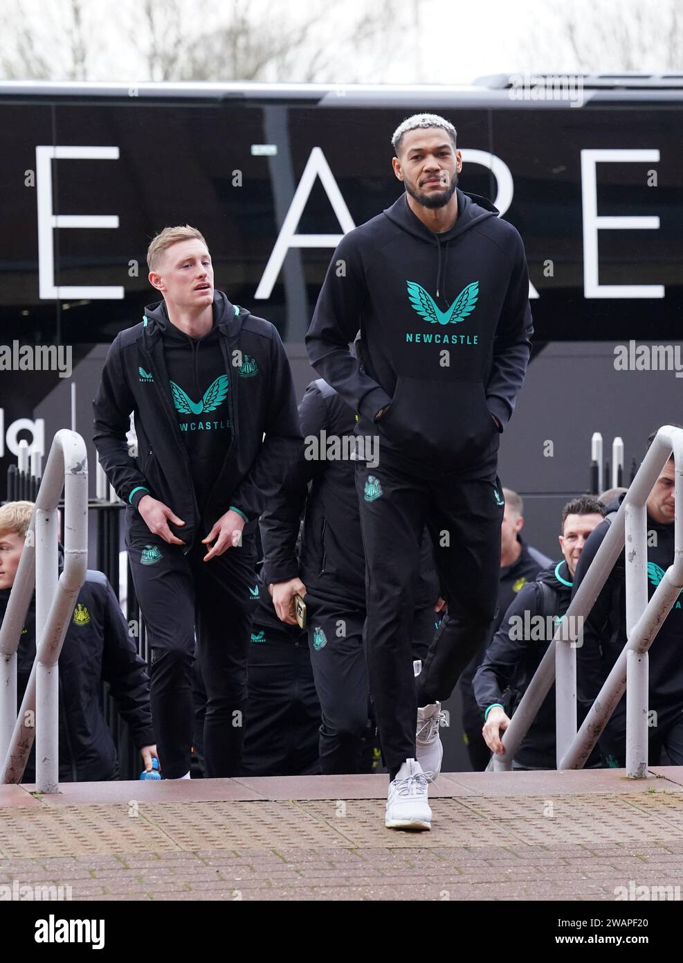 Newcastle United's Sean Longstaff and Joelinton arrive ahead of the ...