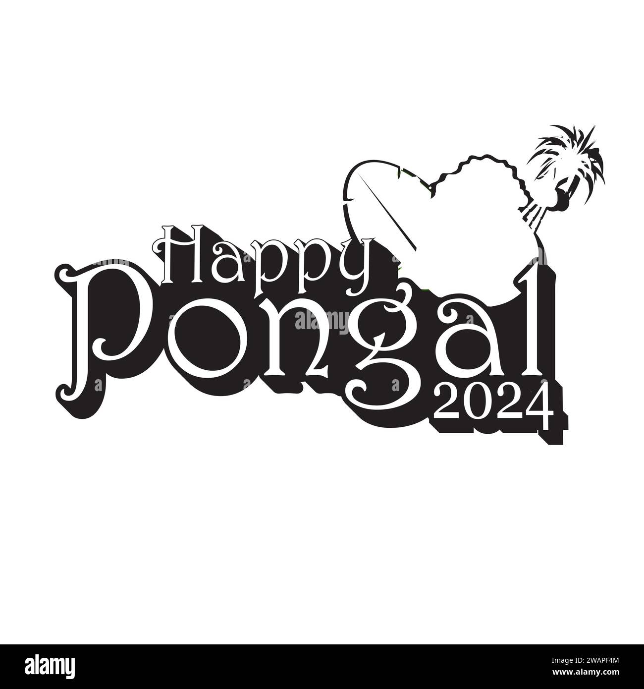 Happy Pongal Text Typography Design Template. Design element for ...