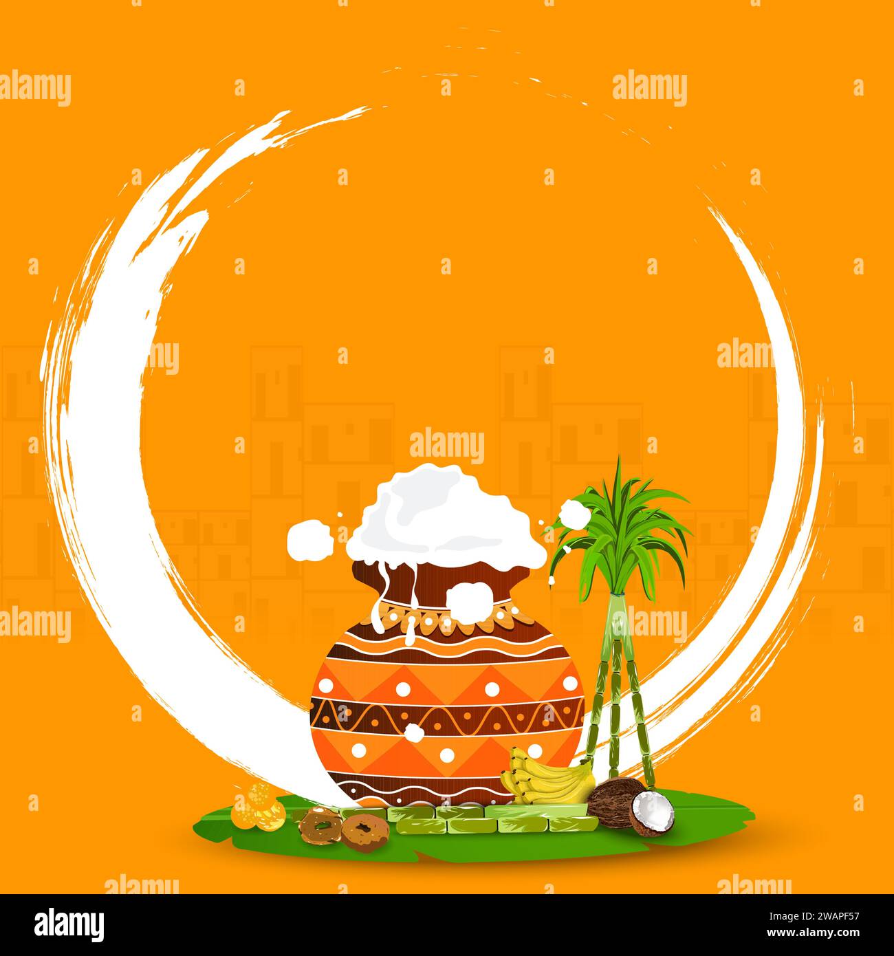 Illustration of Happy Pongal Holiday Background for Pongal Festival of ...