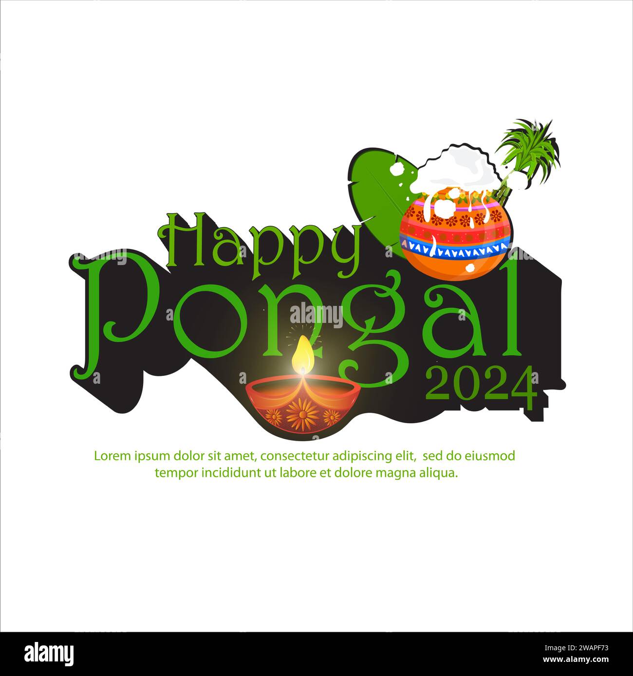 Happy Pongal South Indian harvest festival celebration banner or poster ...