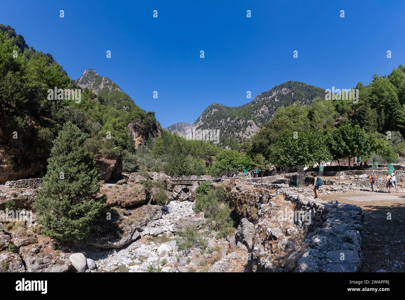 A picture of the classic Samaria Gorge landscape, with rocks on the ...