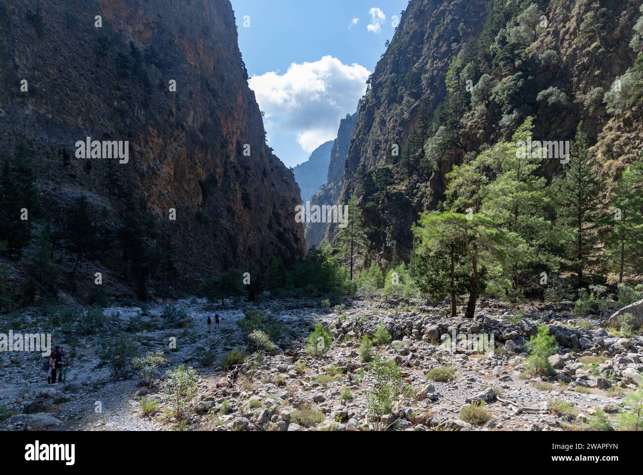 A picture of the classic Samaria Gorge landscape, with rocks on the ...