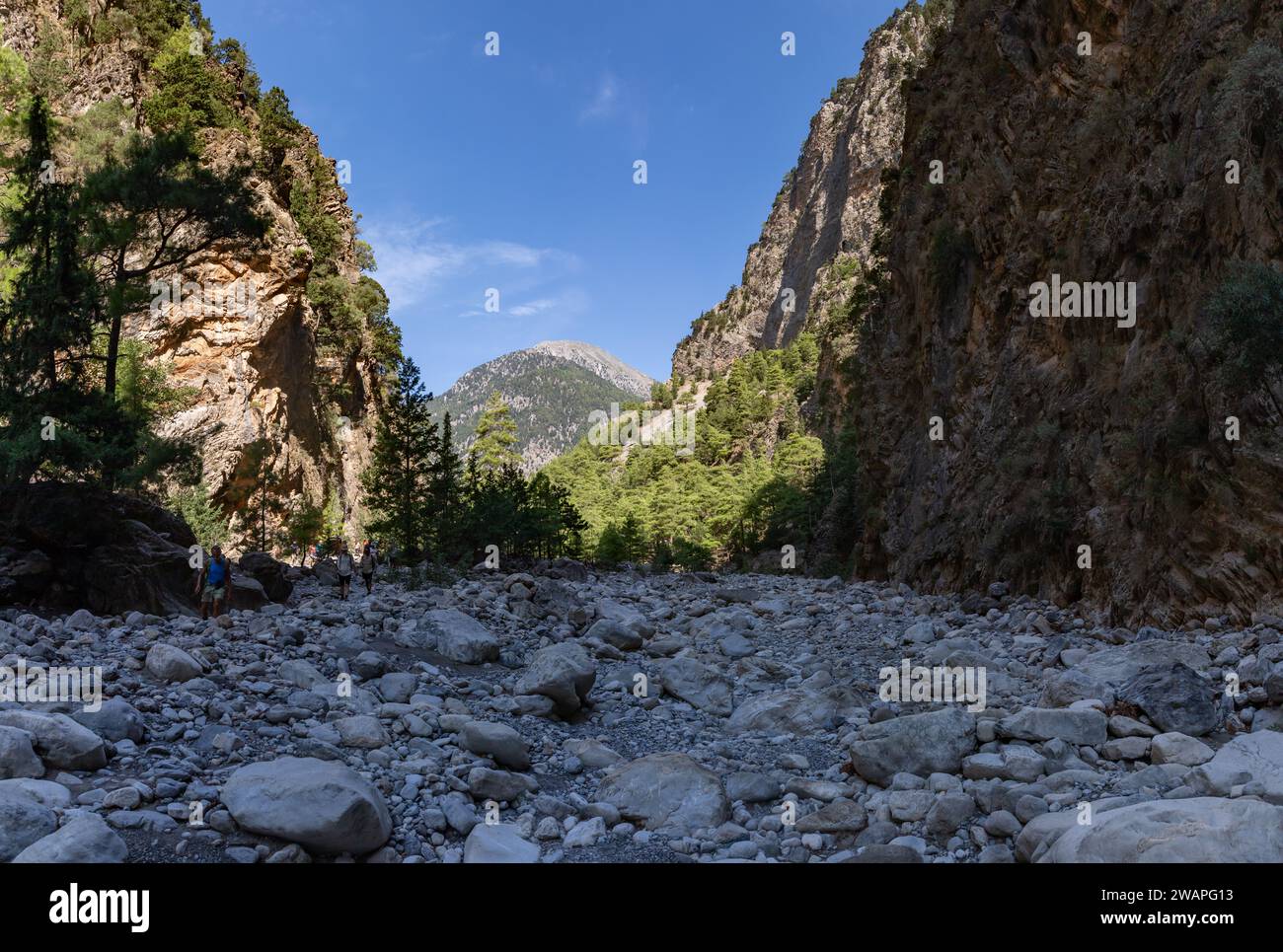 A picture of the classic Samaria Gorge landscape, with rocks on the ...