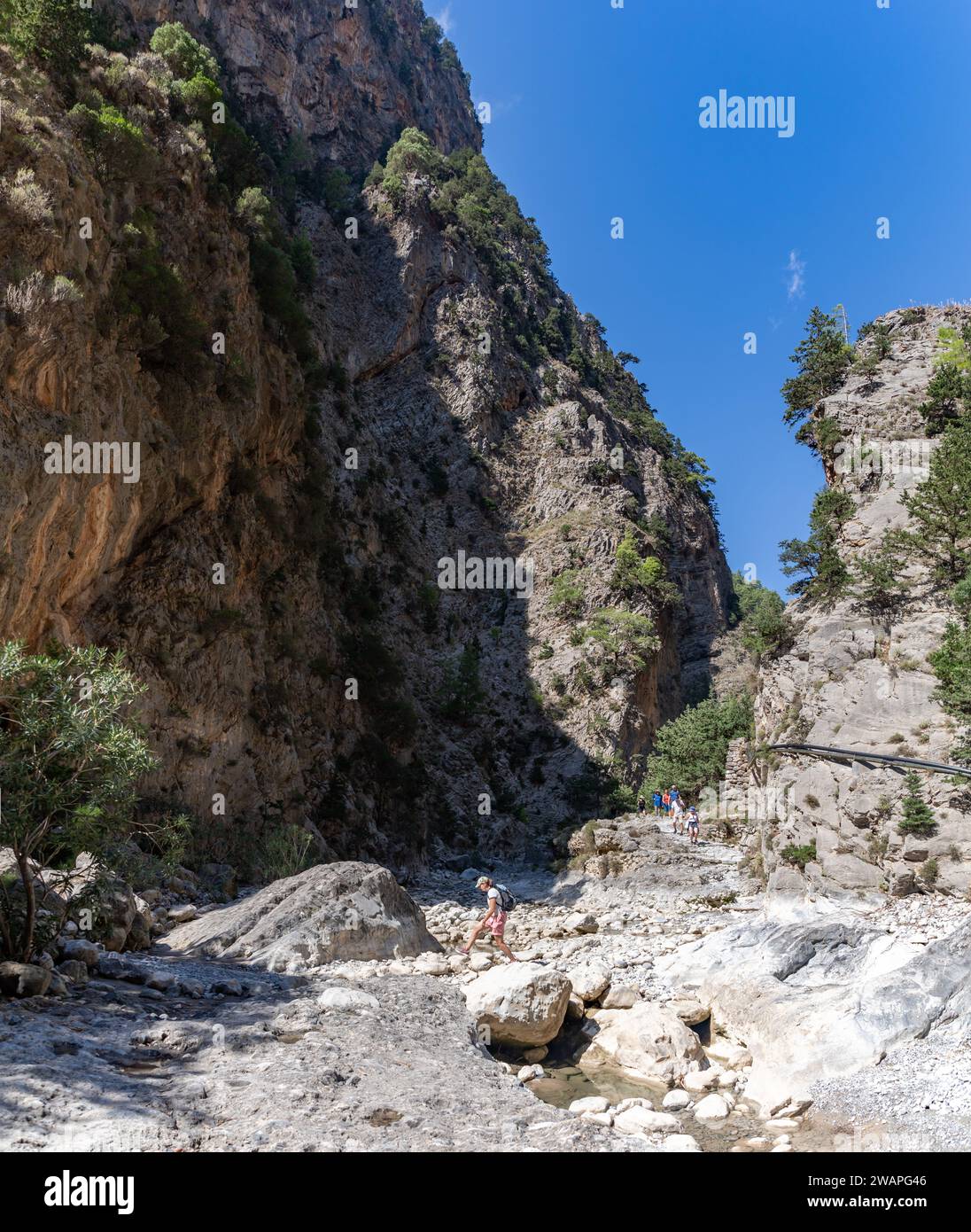 A picture of the classic Samaria Gorge landscape, with rocks on the ...