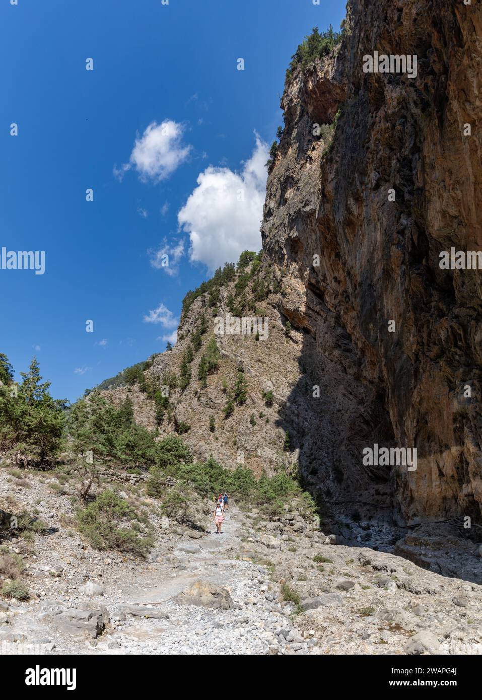 A picture of the classic Samaria Gorge landscape, with rocks on the ...