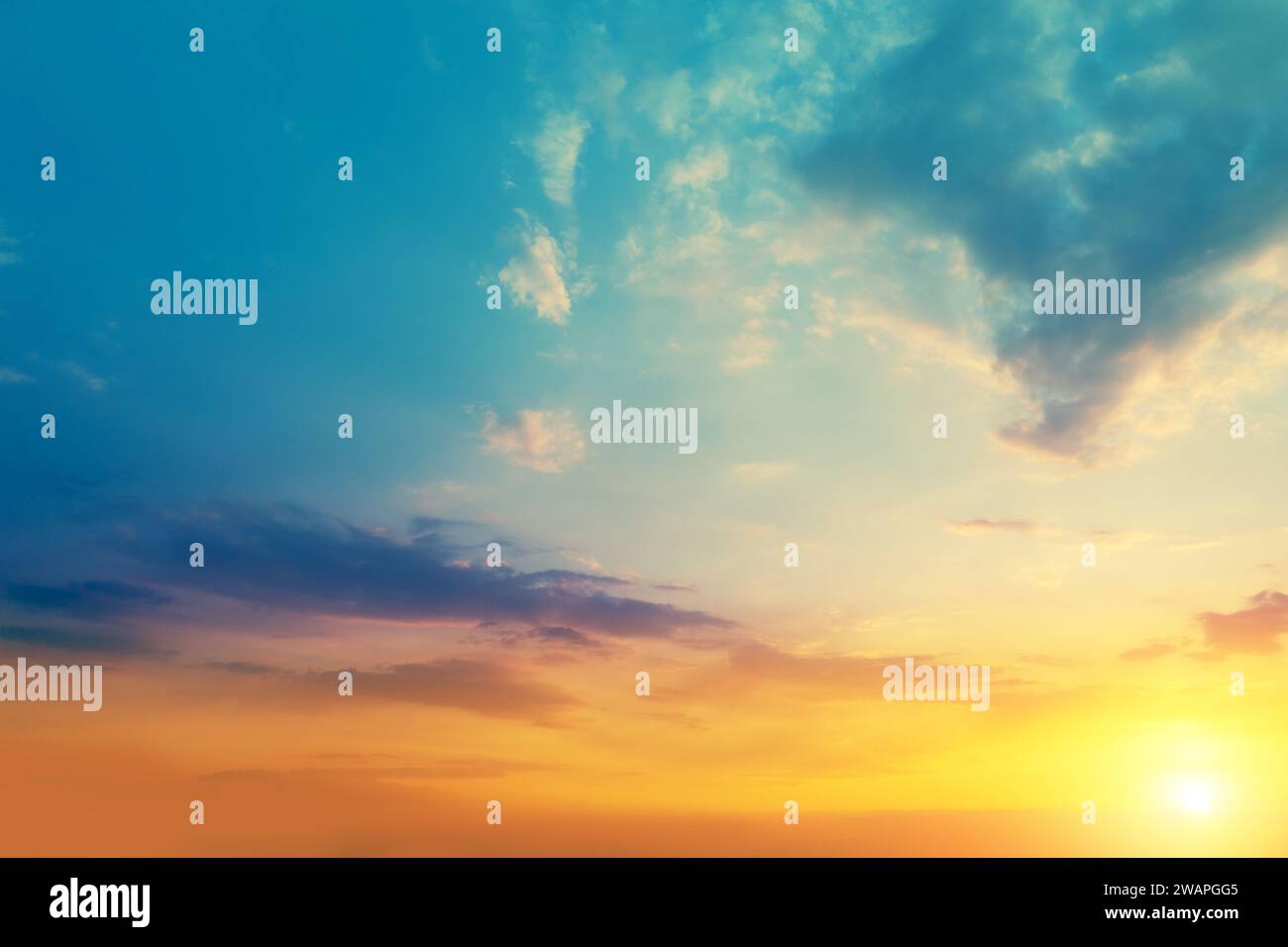 Colorful cloudy sky at sunset. Gradient color. Sky texture. Abstract ...