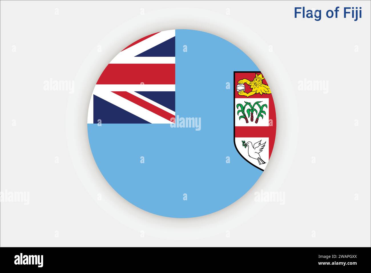 High detailed flag of Fiji. National Fiji flag. Oceania. 3D illustration Stock Vector Image ...