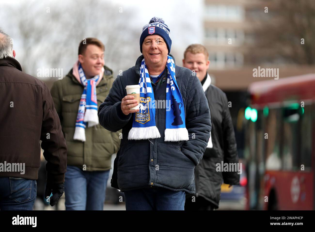 Ipswich Town fans arrive before the Emirates FA Cup Third Round match ...