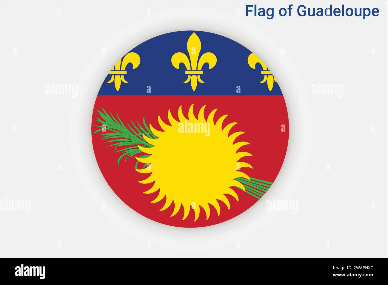 High detailed flag of Guadeloupe. National Guadeloupe flag. North ...