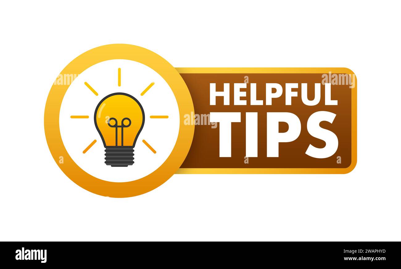 Helpful Tips Icon With Light Bulb Information And Guidance Vector