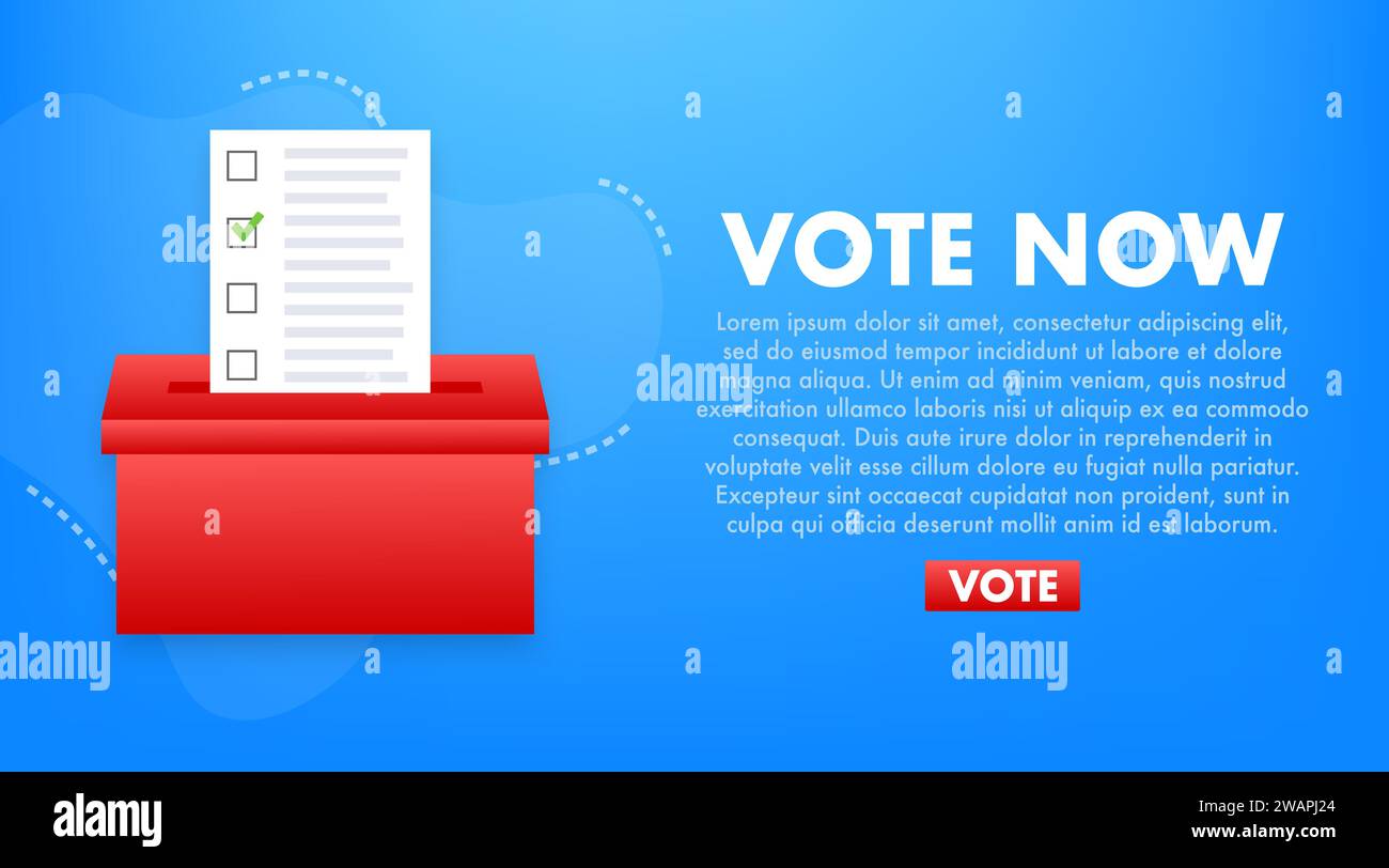 Online Voting Concept Vector Illustration with Ballot Box and Check ...