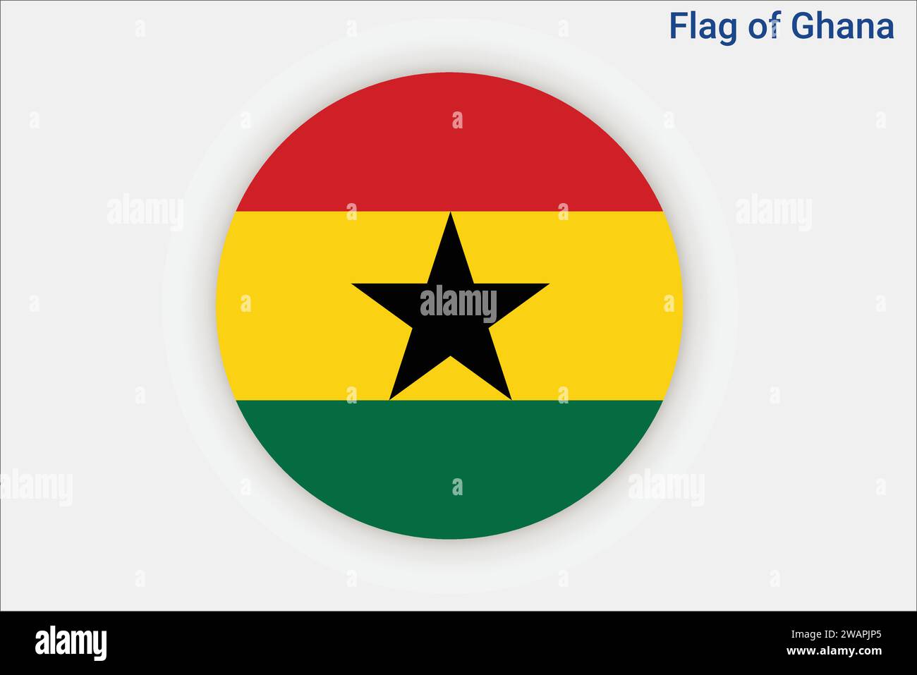 High detailed flag of Ghana. National Ghana flag. Africa. 3D ...