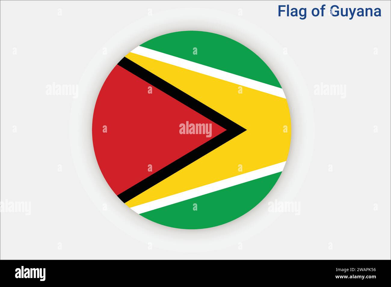 High detailed flag of Guyana. National Guyana flag. South America. 3D illustration Stock Vector ...