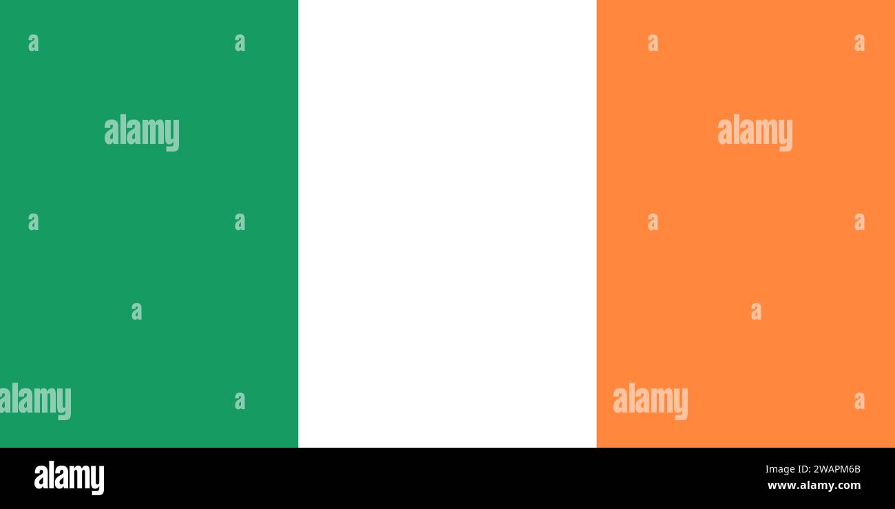 High detailed flag of Ireland. National Ireland flag. Europe. 3D ...