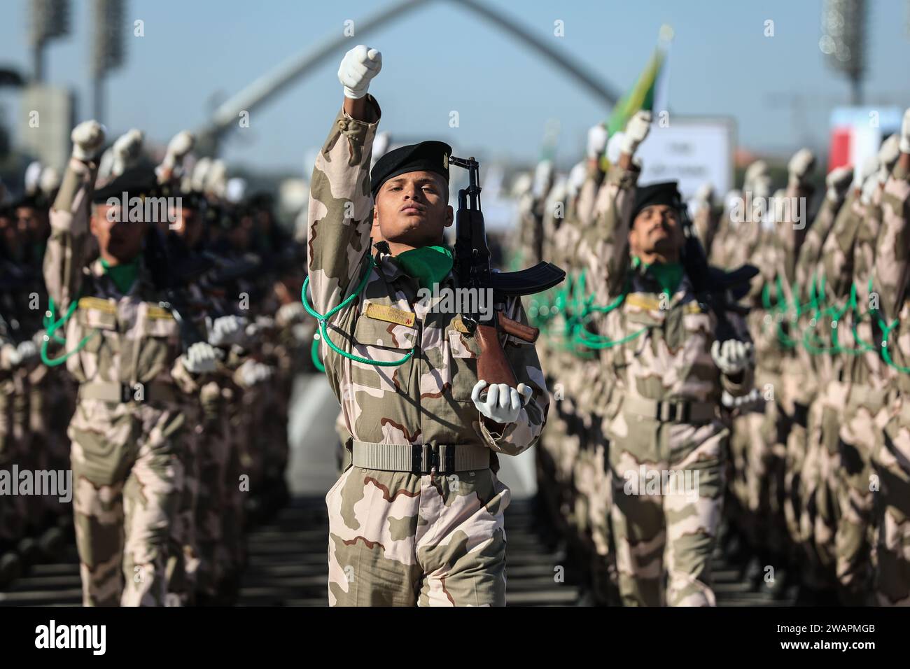 Baghdad, Iraq. 06th Jan, 2024. Soldiers take part in a military parade ...