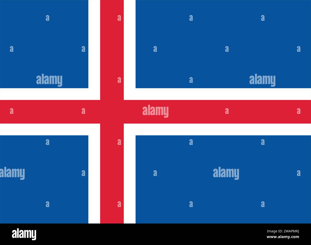 High detailed flag of Iceland. National Iceland flag. Europe. 3D ...