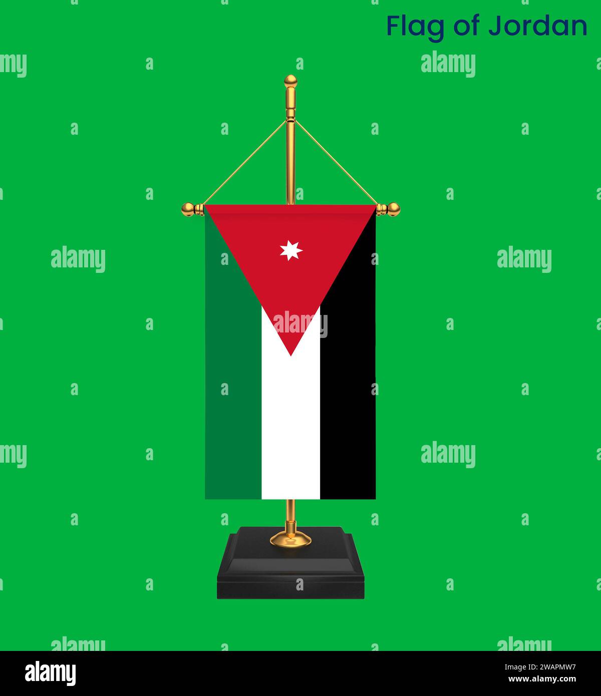 High detailed flag of Jordan. National Jordan flag. Asia. 3D ...