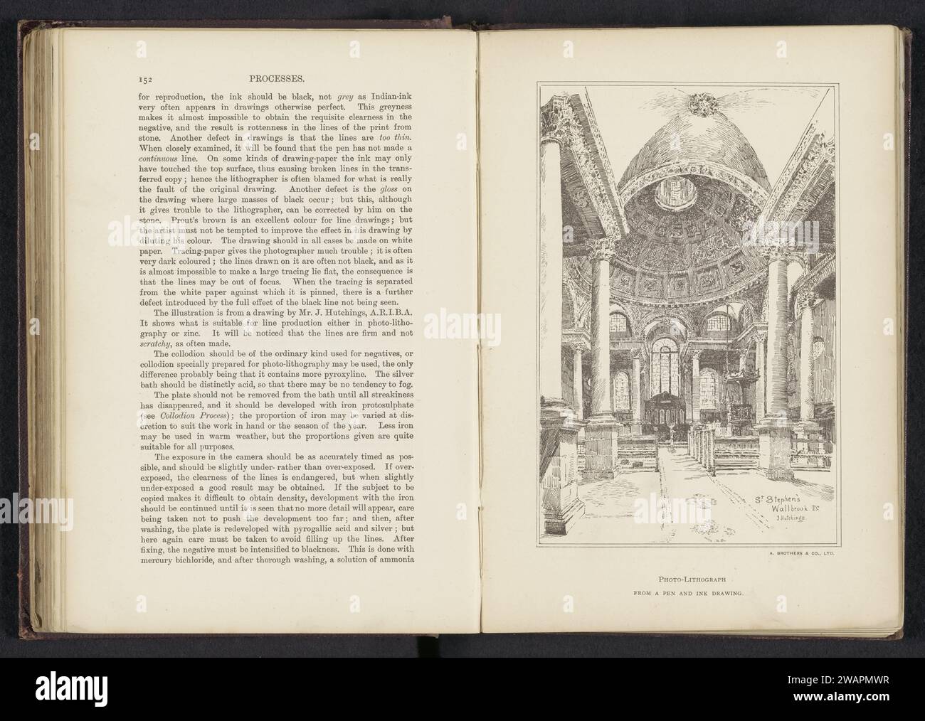 Photo production of a drawing, representing an interior of the Saint ...