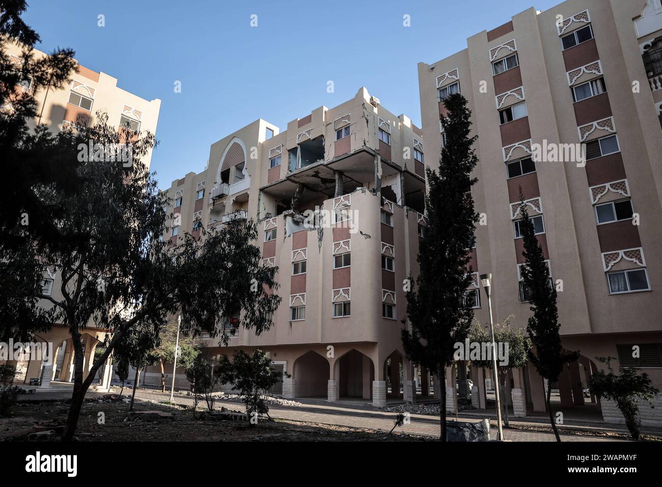 A view of the Qatari-funded Hamad Town residential complex in Khan Yunis A view of the Qatari ...