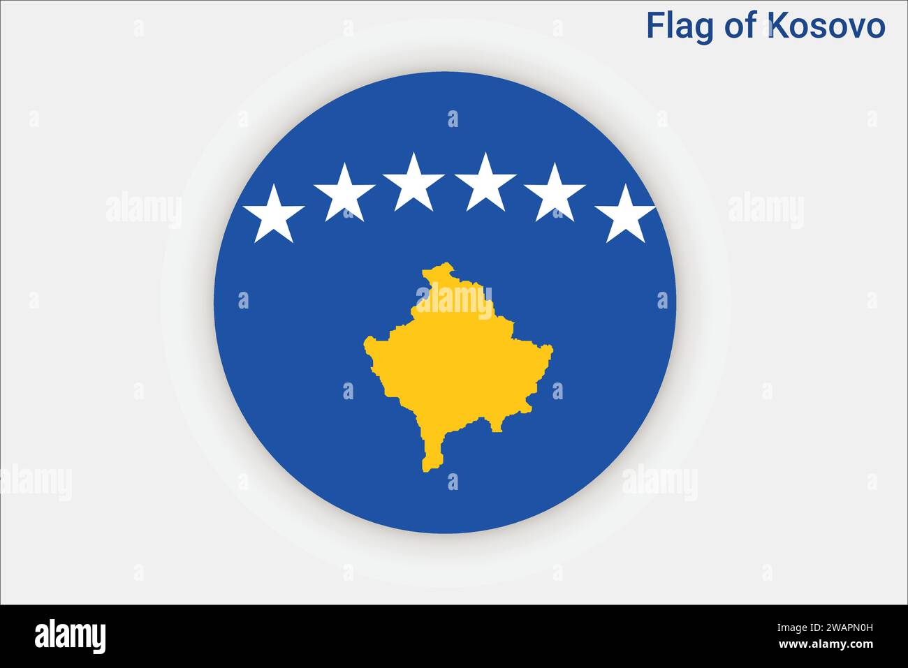 High detailed flag of Kosovo. National Kosovo flag. Europe. 3D ...