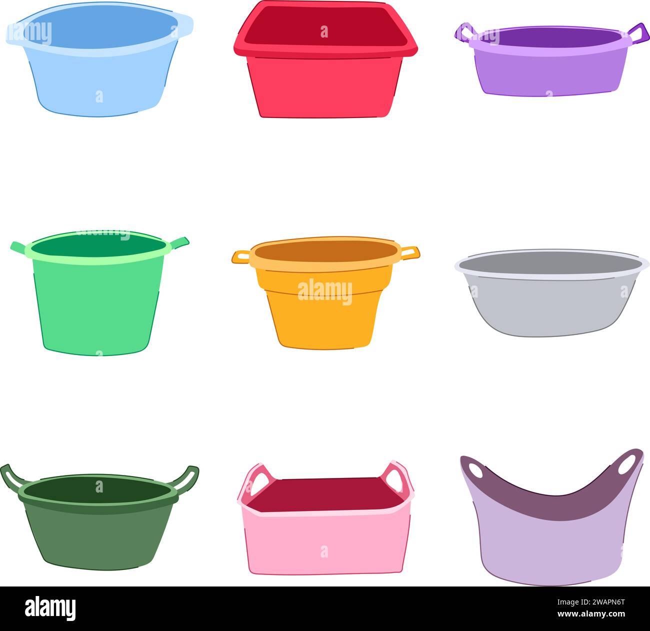 basin plastic set cartoon vector illustration Stock Vector Image & Art ...