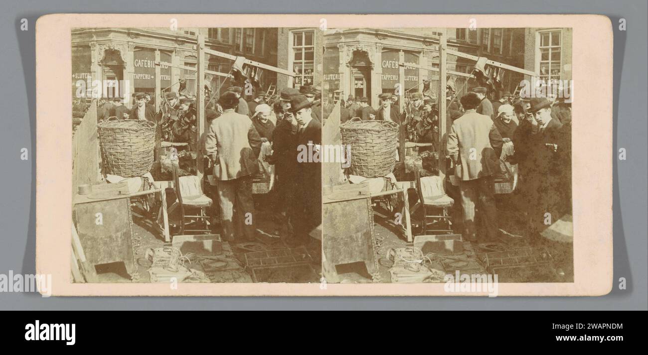 Market scene in the Netherlands, 1890 - 1930 stereograph Netherlands ...