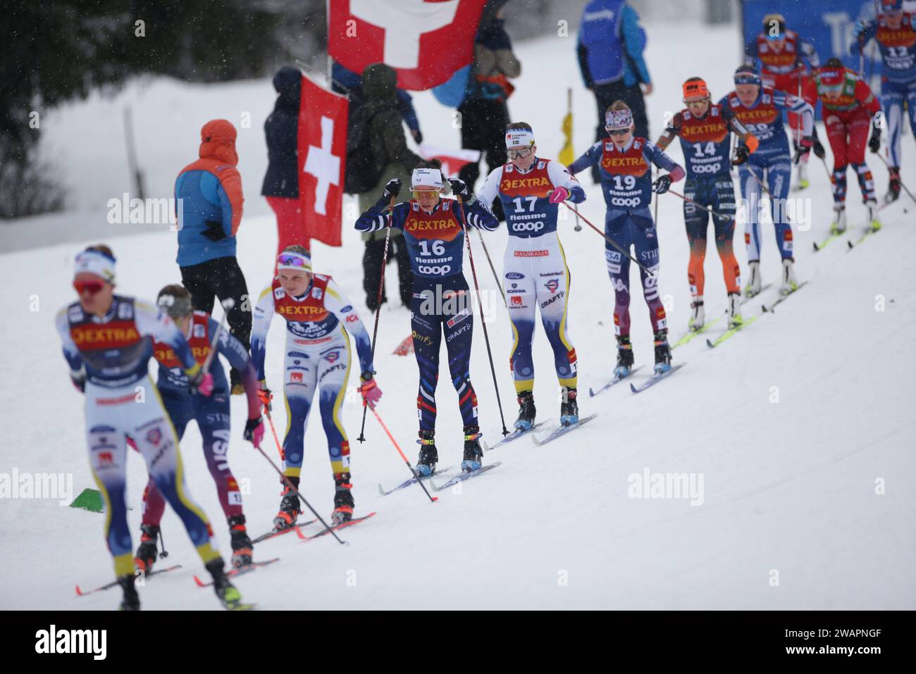 Lago Di Tesero, Italy. 06th Jan, 2024. © Pierre Teyssot/MAXPPP ; Cross ...
