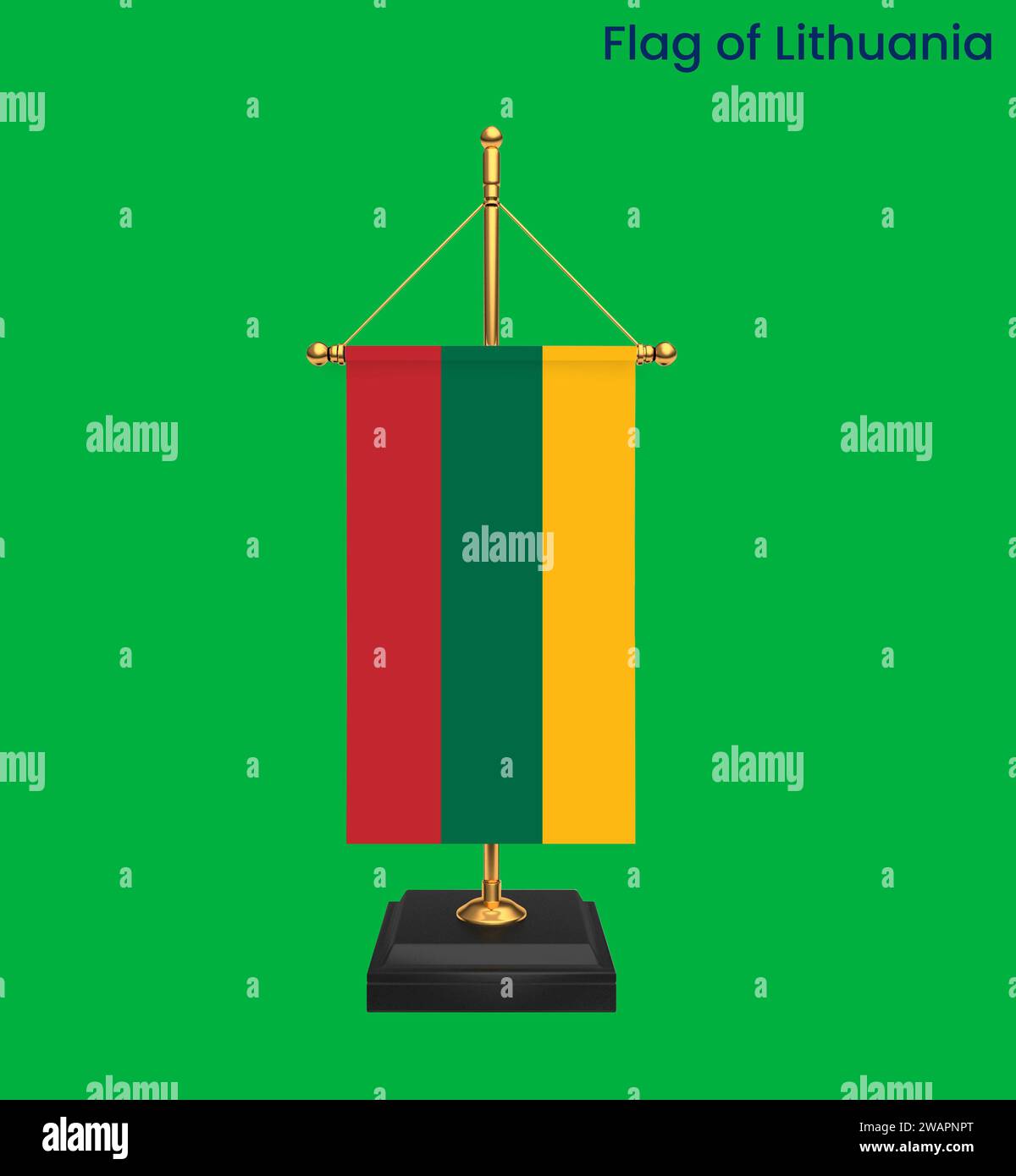 High detailed flag of Lithuania. National Lithuania flag. Europe. 3D ...