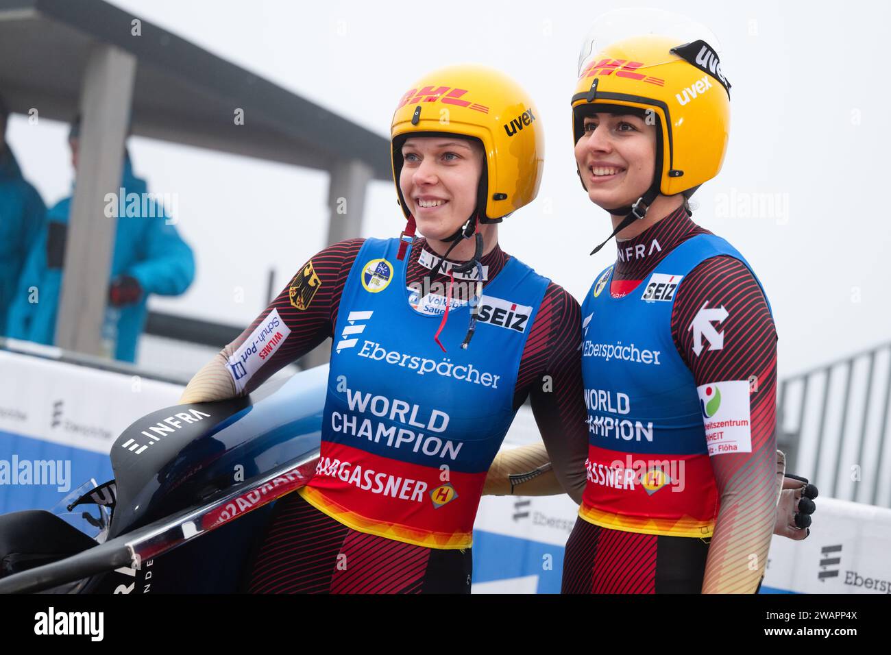Winterberg, Germany. 06th Jan, 2024. Luge: World Cup: doubles, women, 2nd run. race through the ...