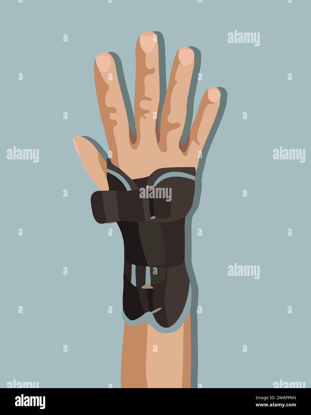 Vector isolated illustration of a radial carpal joint brace Stock ...