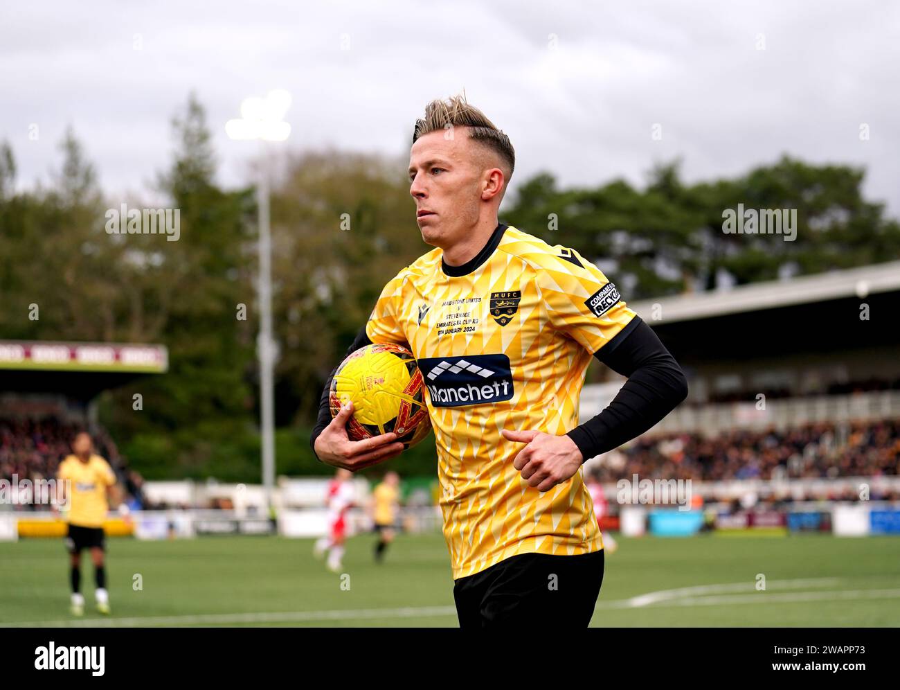 Maidstone United's Sam Corne during the Emirates FA Cup Third Round ...