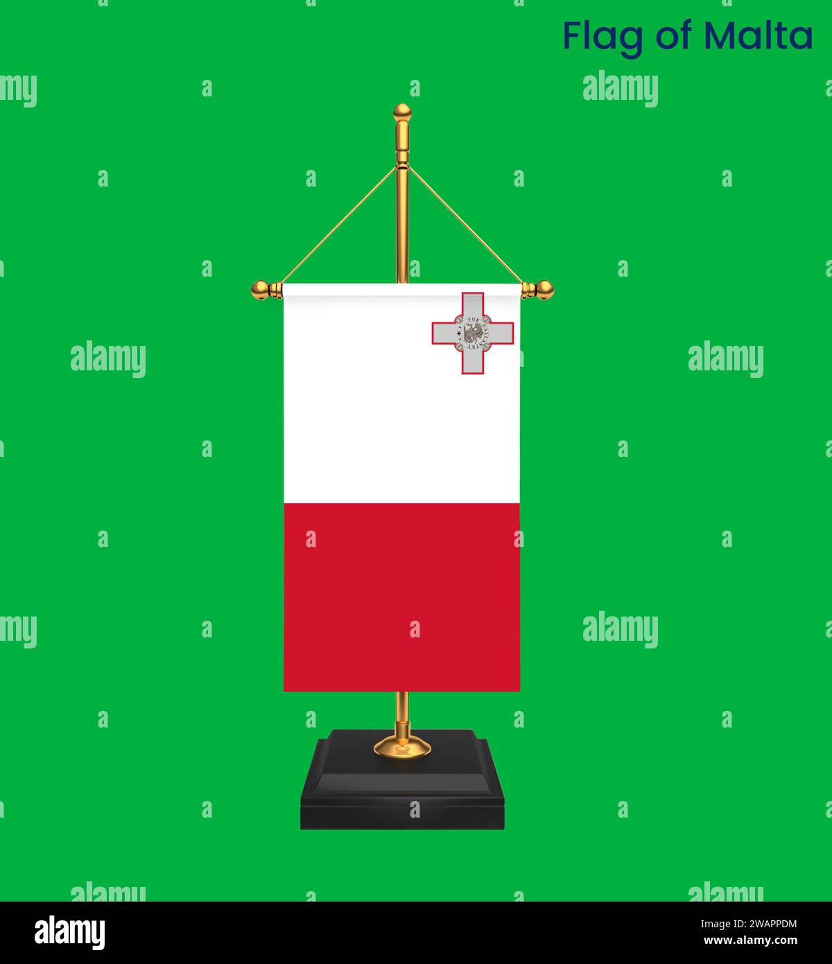 High detailed flag of Malta. National Malta flag. Europe. 3D ...