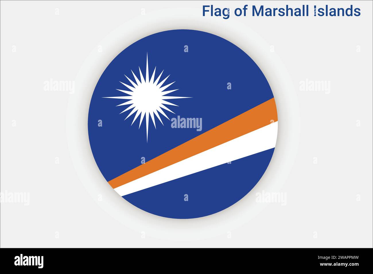 High detailed flag of Marshall Islands. National Marshall Islands flag. Oceania. 3D illustration ...