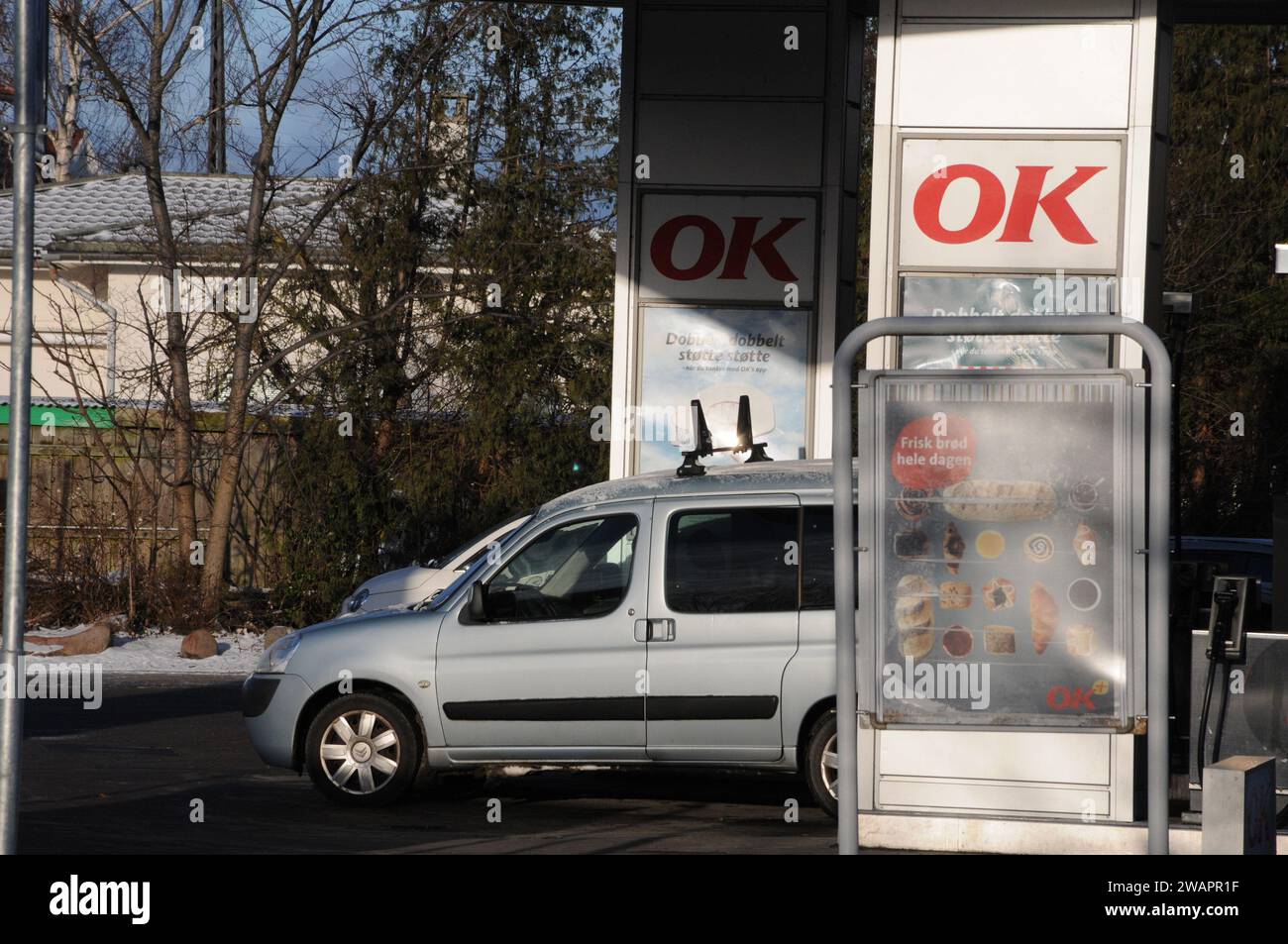 Copenhagen, Denmark /06 January 2024/. OK petrol station in danish ...