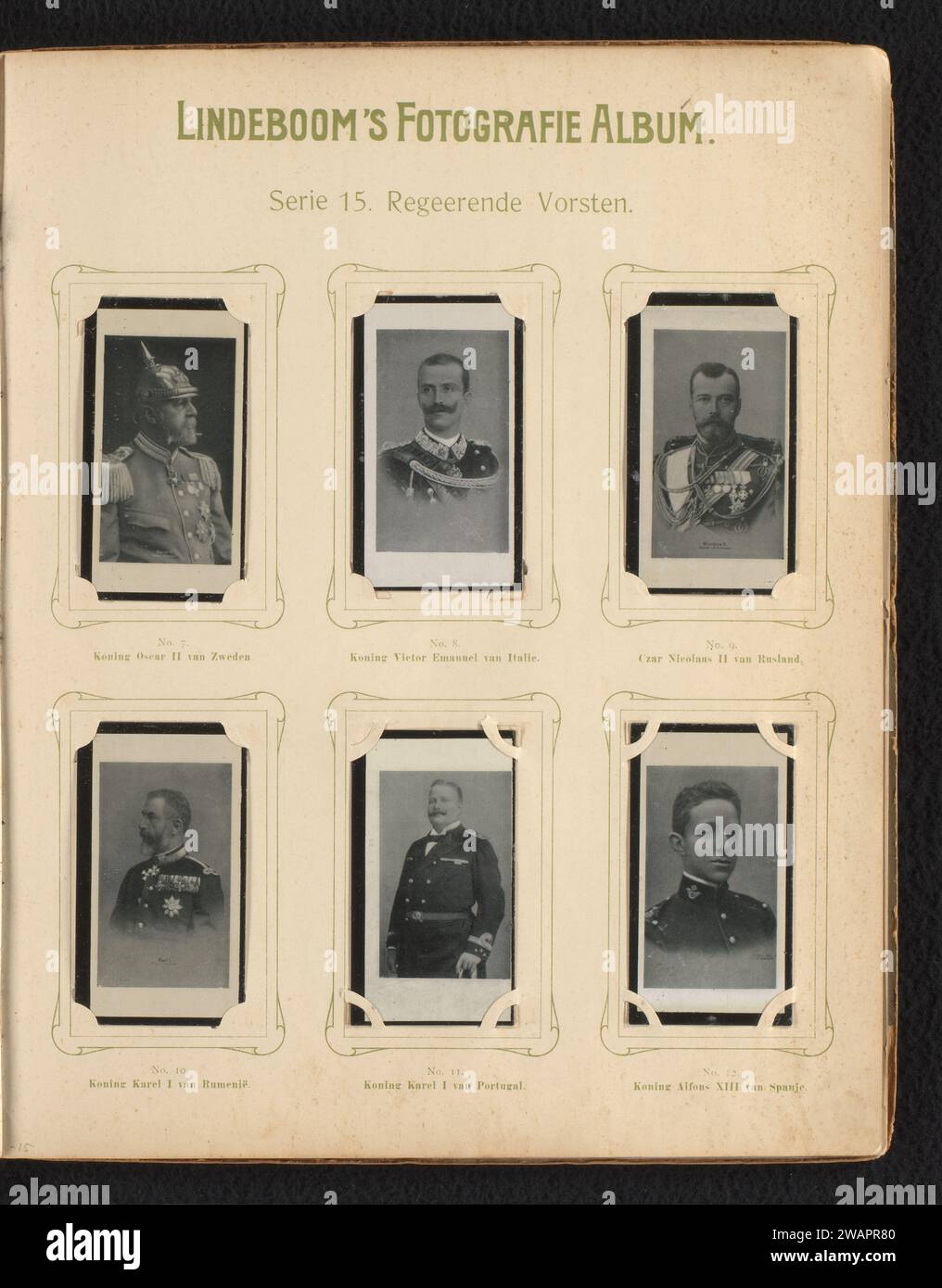 Six reproductions of photographic and painted portraits of European and ...