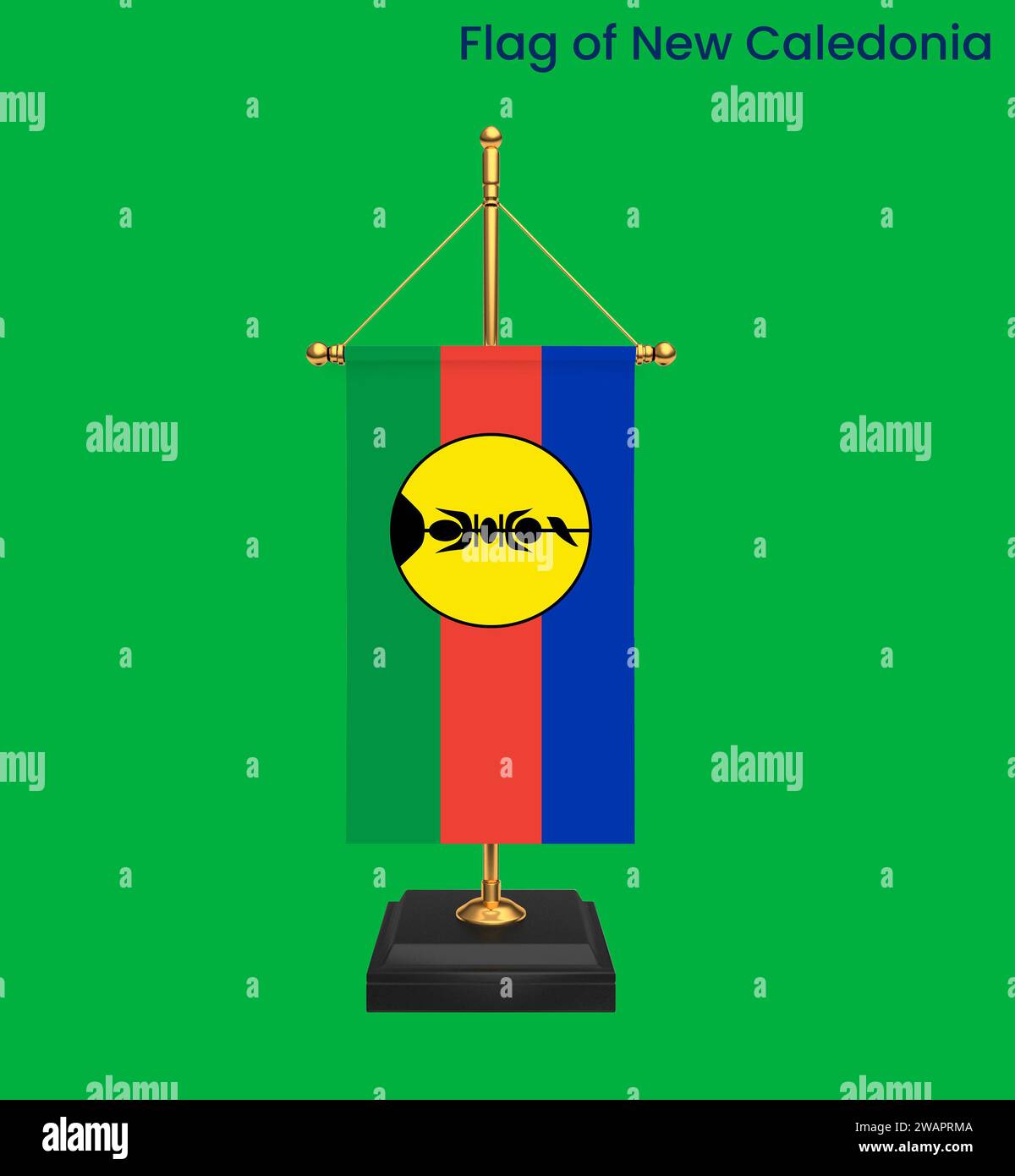 High detailed flag of New Caledonia. National New Caledonia flag ...