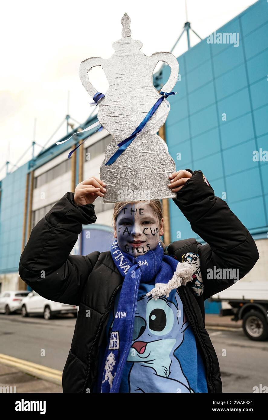 A Gillingham fan outside the Priestfield Stadium ahead of the Emirates ...