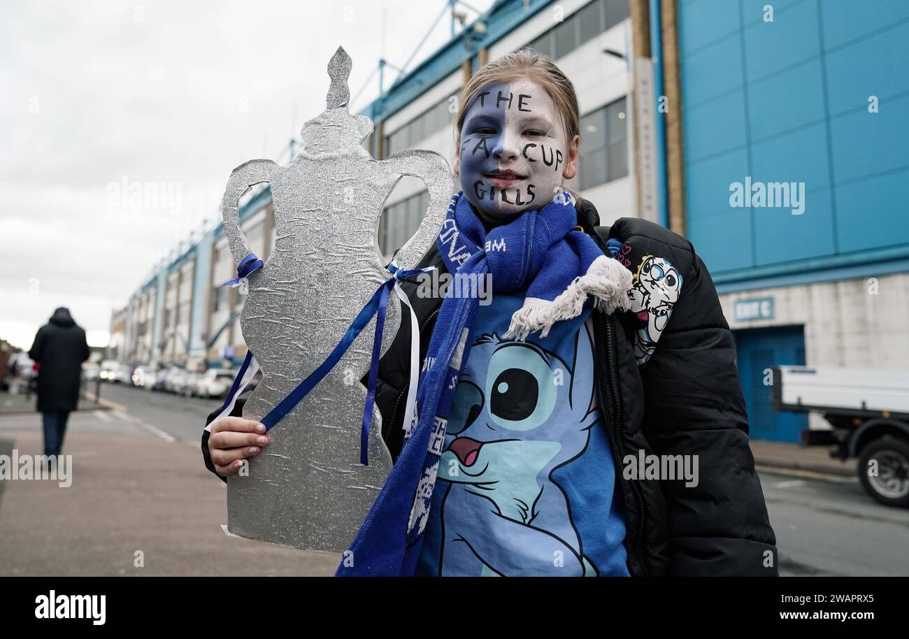 A Gillingham fan outside the Priestfield Stadium ahead of the Emirates ...