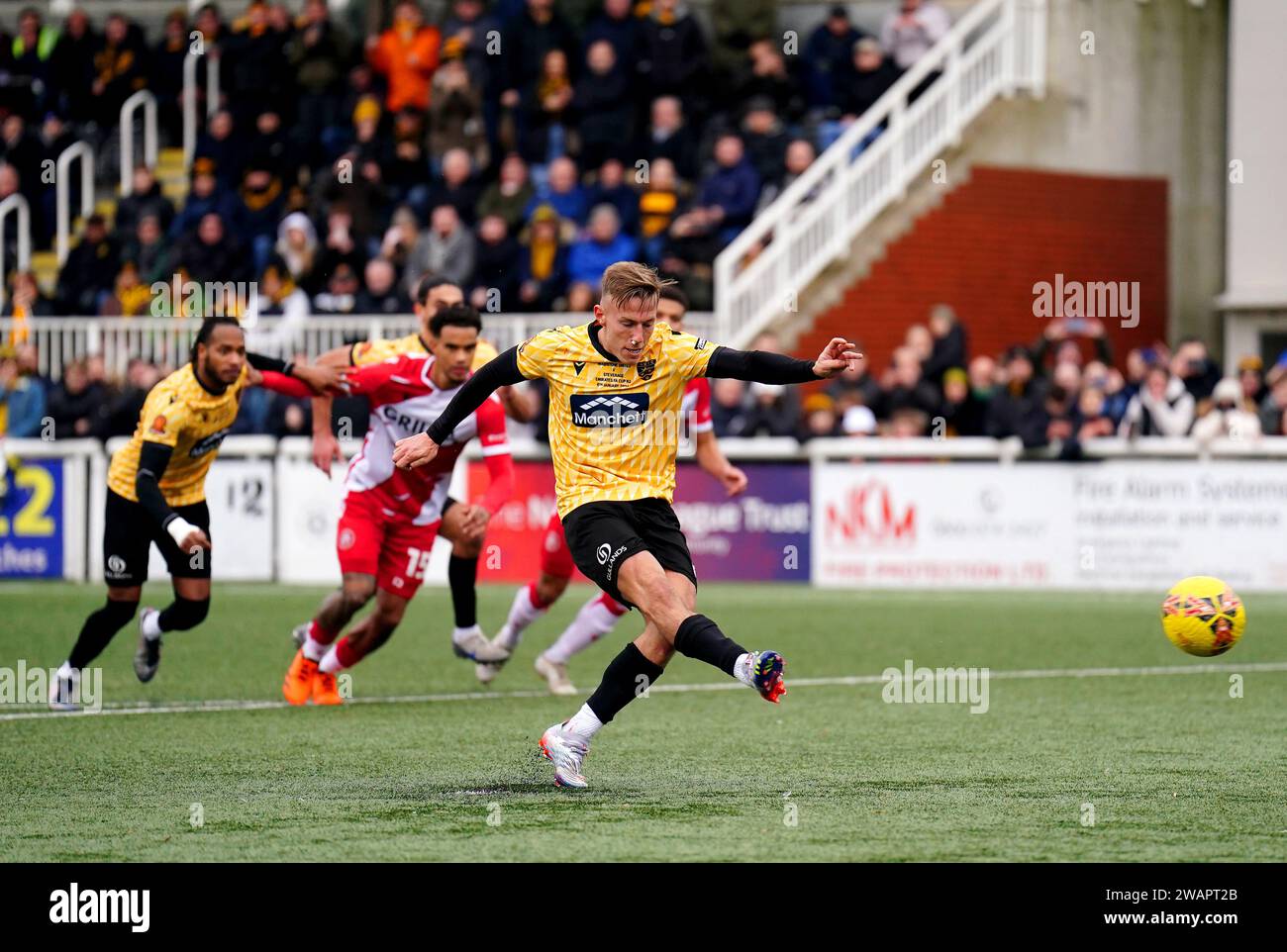 Maidstone United's Sam Corne scores their side's first goal of the game ...
