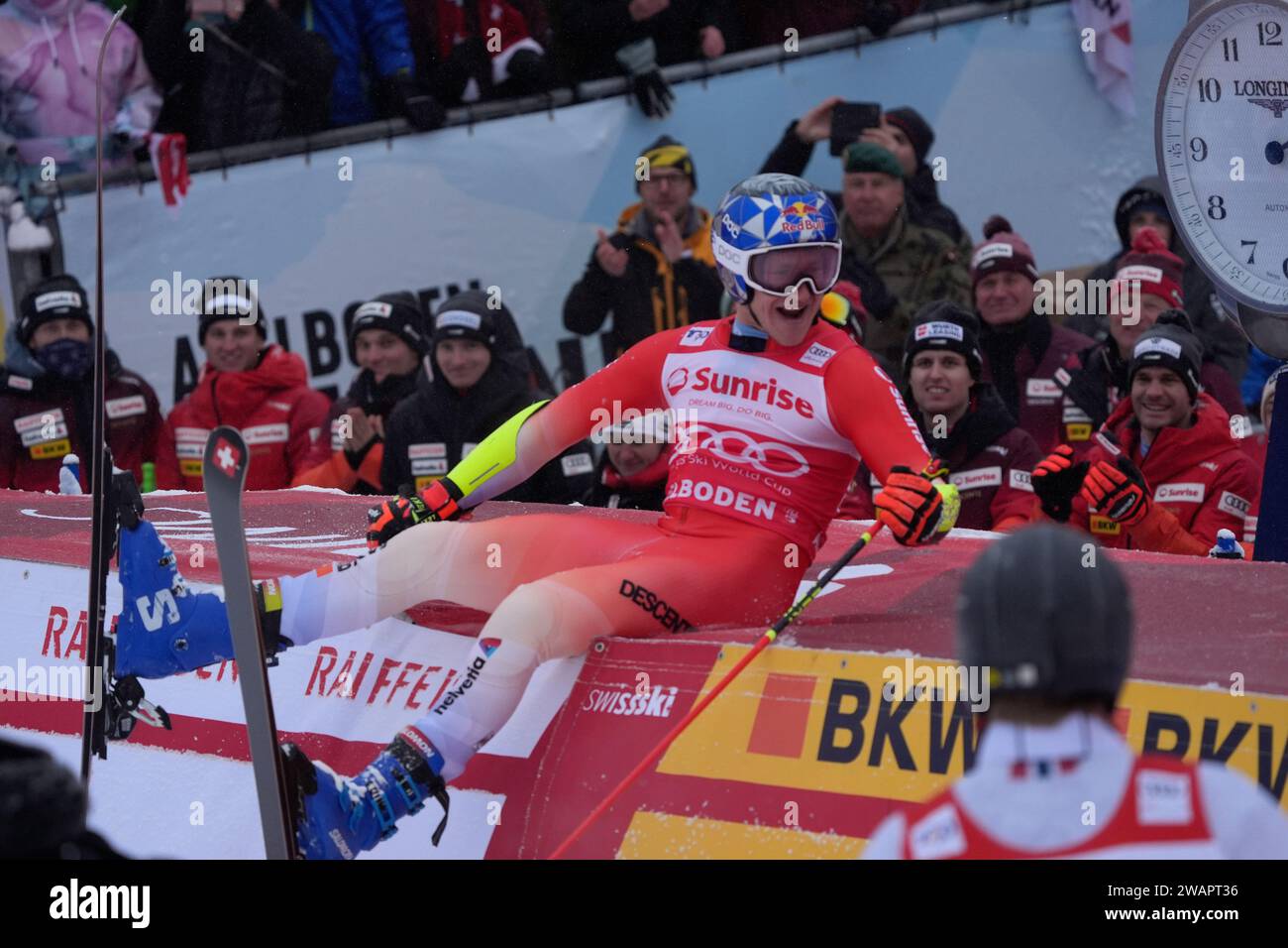Switzerland's Marco Odermatt celebrates winning an alpine ski, men's ...