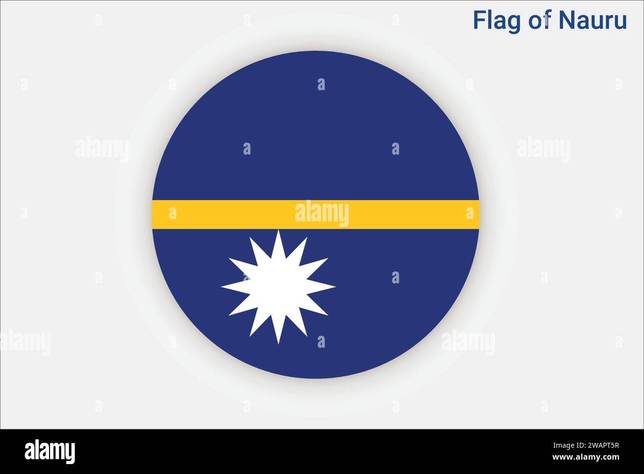High detailed flag of Nauru. National Nauru flag. Oceania. 3D ...