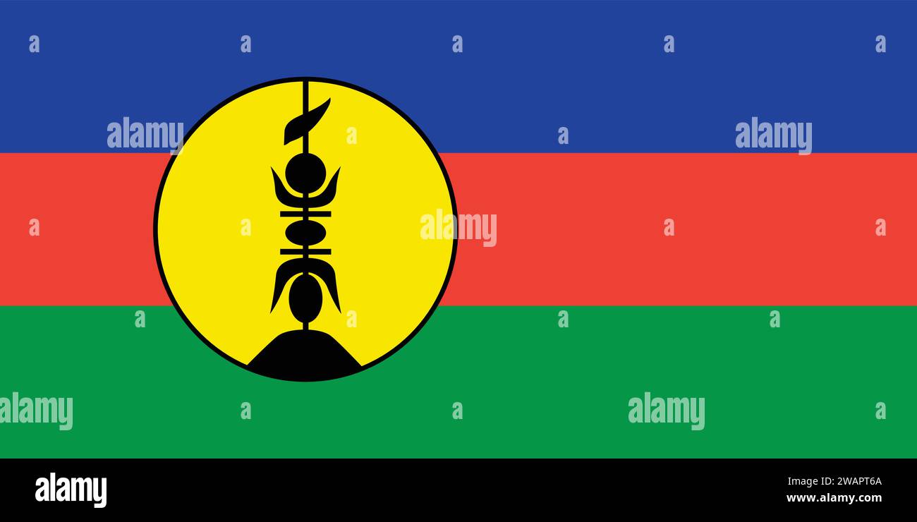 High detailed flag of New Caledonia. National New Caledonia flag ...