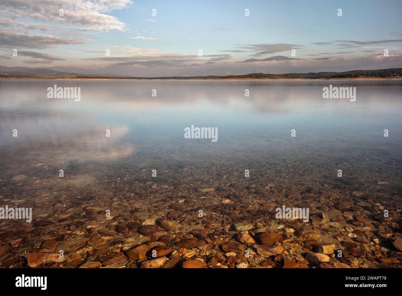 An idyllic landscape in the swamp of Gabriel and Galan, Extremadura ...